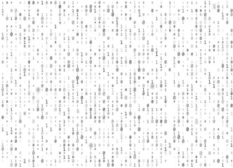 Tissu à coudre avec Vector binary code white seamless background. Big data and programming ...