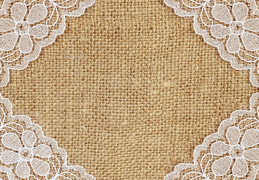 Royalty Free Burlap And Lace Background