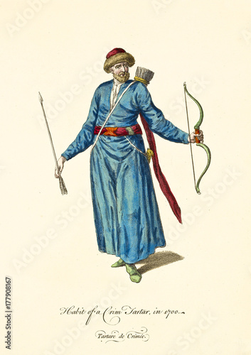 Priest holding crucifix standing beside boat, looking at map of ...