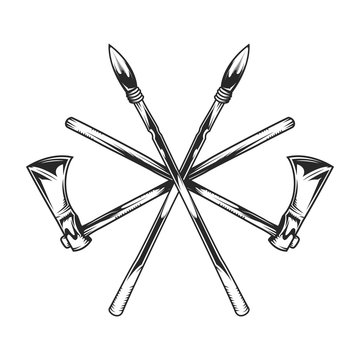 Native American Spear Drawing