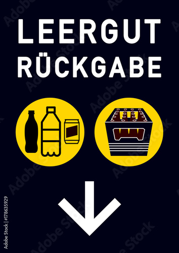 "ks236 Kombi-Schild - Kennzeichnung: Leergutrückgabe für Leergutautomat ...