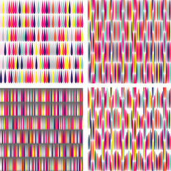 Sewing fabric with Set of colorful rainbow vector patterns with lines ...