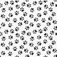 Sewing fabric with Dog paw print vector seamless pattern - CottonBee