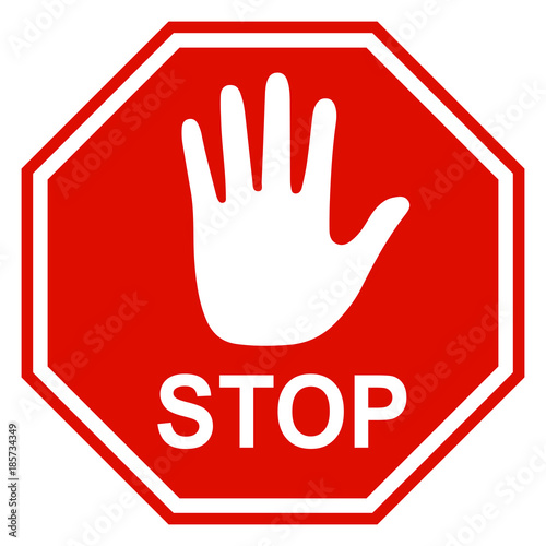 "Stop sign icon with hand - vector" Stockfotos und lizenzfreie Vektoren ...