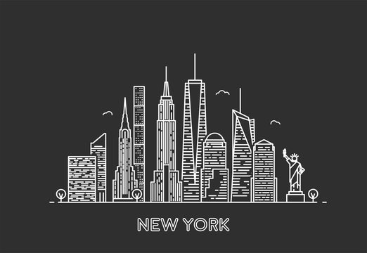 New York City Skyline Outline Images – Browse 4,125 Stock Photos ...