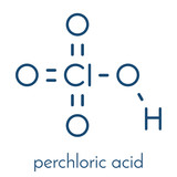 "Perchloric acid (HClO4) molecule, chemical structure. HClO4 is a ...