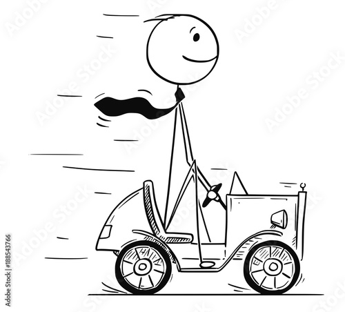 "Cartoon stick man drawing conceptual illustration of businessman ...