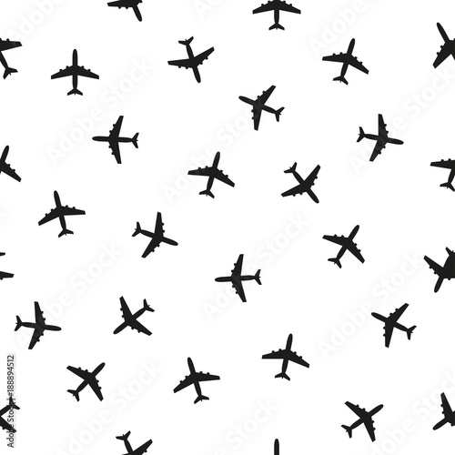 "Plane seamless pattern isolated on white background. Background with ...