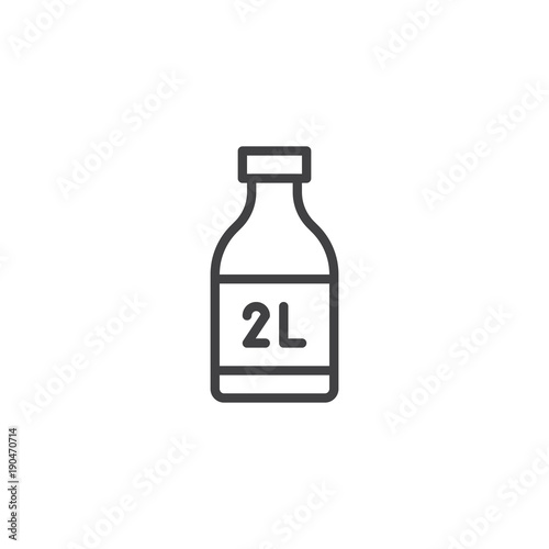 "Two liter bottle line icon, outline vector sign, linear style ...