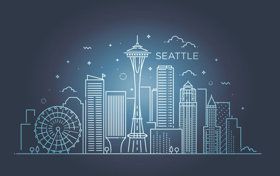 Seattle Skyline Graphic Images – Browse 48 Stock Photos, Vectors, and ...
