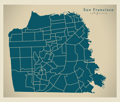 San Francisco Vector Map Images – Browse 1,439 Stock Photos, Vectors ...