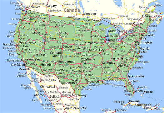 Us Map With Cities And Highways