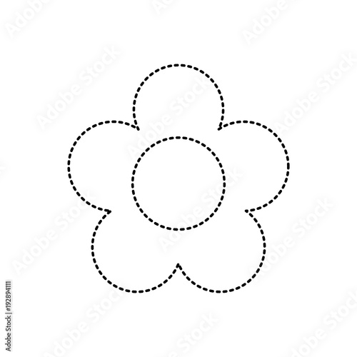 "flower delicate decoration ornament icon vector illustration dotted ...