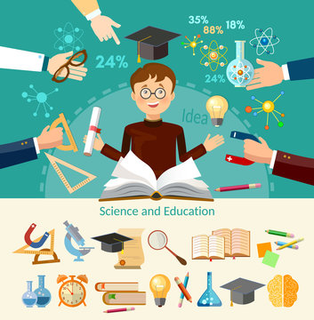 Afbeeldingen over "Education Symbols" – Blader in stockfoto's, vectoren ...