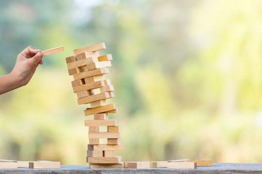 Jenga Blocks Falling