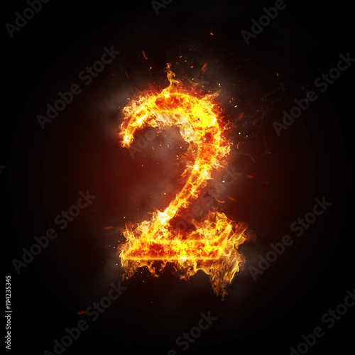 "Fire number 2 of burning flame." Stock photo and royalty-free images ...