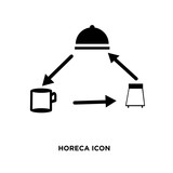 "horeca icon, flat vector sign isolated on green background. Simple ...