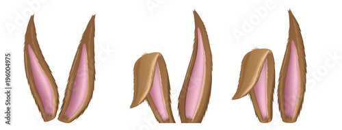 "Brown fluffy rabbit ear collection, for Easter and animal design ...