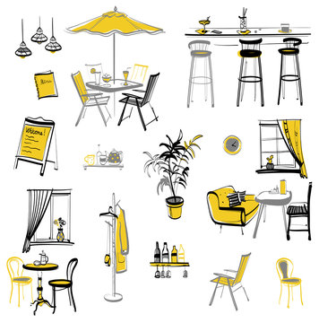 Restaurant Drawing Interior Tables Images – Browse 3,733 Stock Photos ...