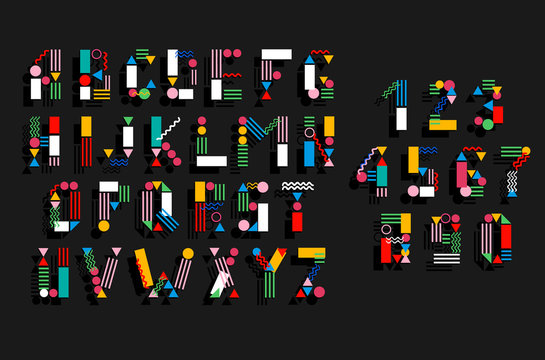 Memphis Style Font Images – Browse 2,413 Stock Photos, Vectors, and ...