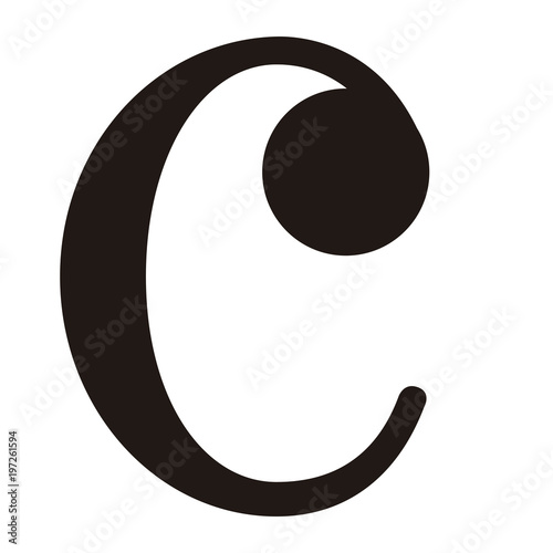 "Isolated common time signature. Musical note" Stock image and royalty ...