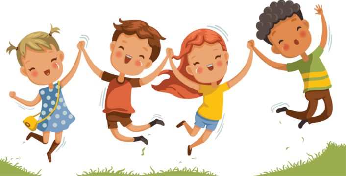 Kids Jumping Clip Art
