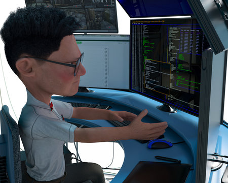 Cartoon Computer Geek