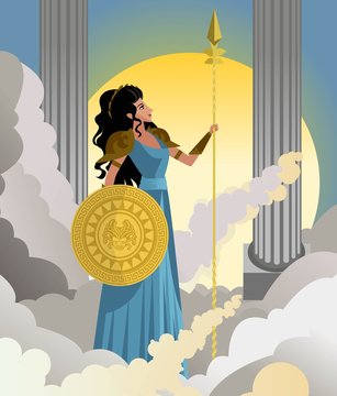 Cartoon Goddess Athena