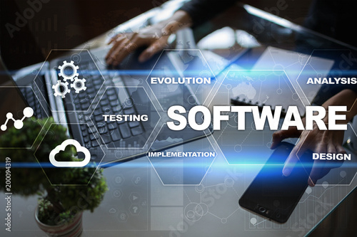 "Software development. Data Digital Programs System Technology Concept ...