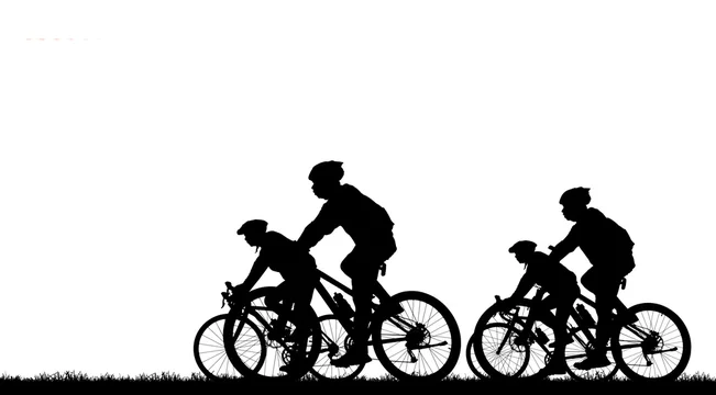 Cyclist Group Silhouette