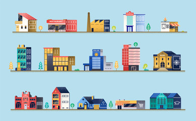 Gran conjunto de edificios. | Vector Gratis