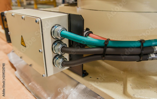 "electrical cable at connected to junction box. " Stock photo and ...