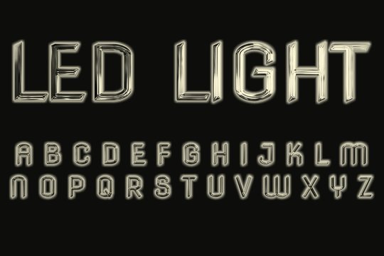Led Light Font