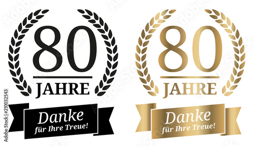 "Signet 80 Jahre Gold und Schwarzweiß" Stockfotos und lizenzfreie ...