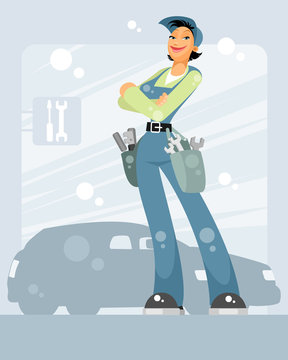 Handy Woman Clipart Image