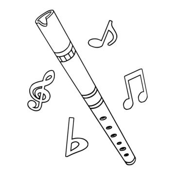 Flute Coloring Page Printable