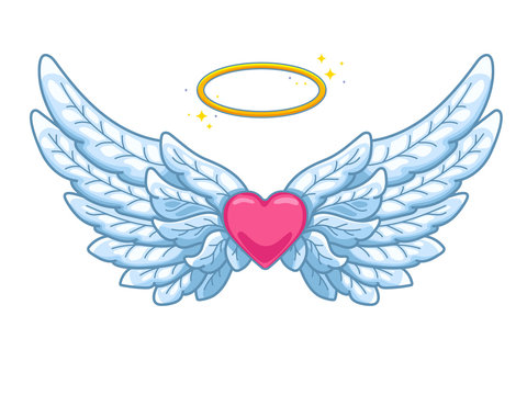 Heart With Wings And Halo Clipart