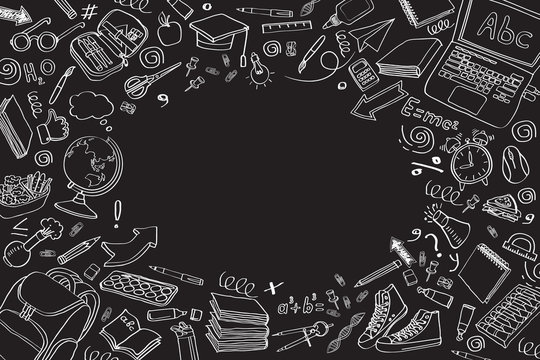 Black And White Back To School Clipart