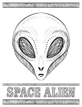 Alien Head Coloring Pages