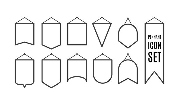 Pennant Banner Outline Clip Art