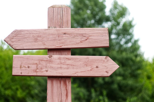 Wooden Crossroads Sign