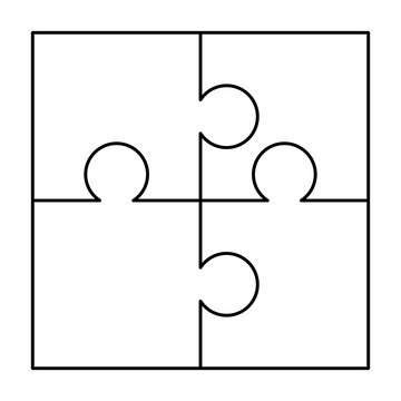 4 Puzzle Pieces Template