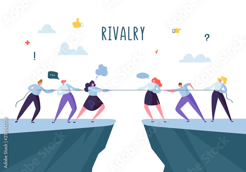 "Business Competition, Rivalry Concept. Flat Business People Characters ...