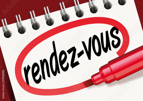 "Rendez-vous, mot, bloc-notes, entrevue, réunion, convocation ...