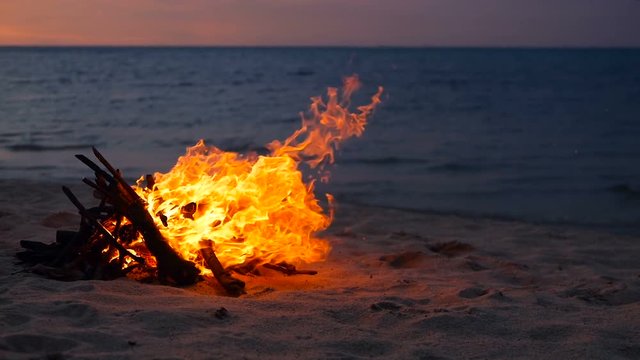 Summer Night Bonfire Wallpaper