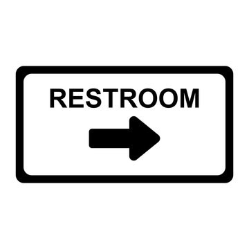 Printable Bathroom Sign With Arrow
