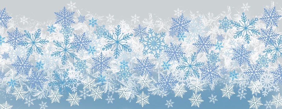 Blue Snowflakes Border