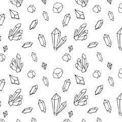 Sewing fabric with Vector of mineral crystal stone Seamless Pattern ...