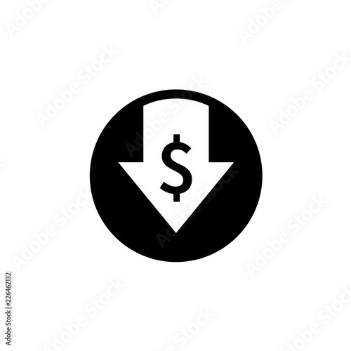 "Cost reduction icon. Image isolated on white background. Vector ...