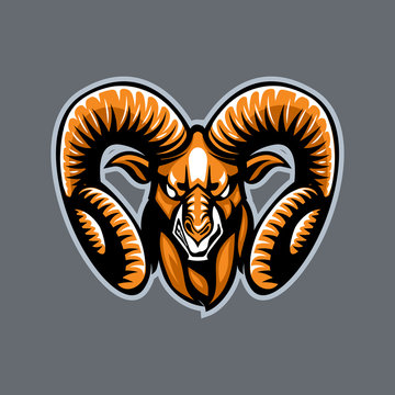 Angry Ram Logo Chasing Human